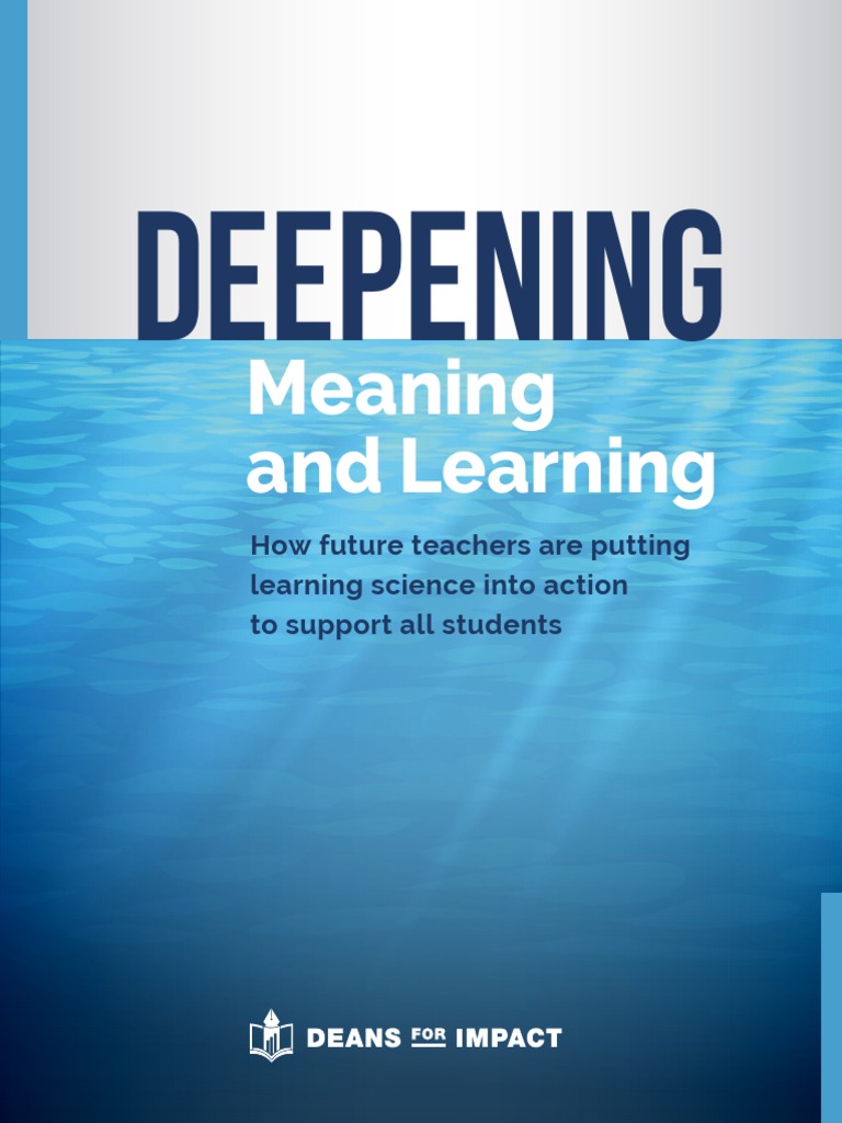 DFI Deepening Meaning and Learning | PDF | Learning | Teachers