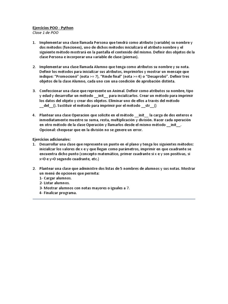 1 - Ejercicios POO 2C 2022 | PDF | Objeto (informática) | Programación ...