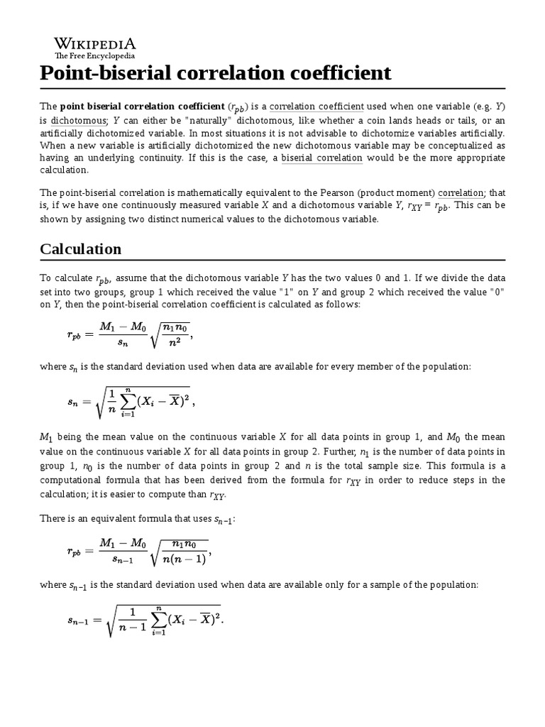 What Is Point Biserial Correlation