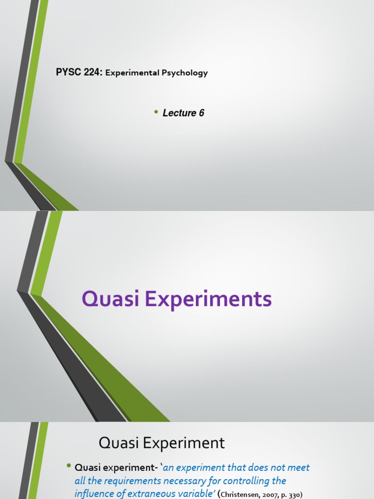 Psyc 224 - Lecture 6 | PDF | Experiment | Design Of Experiments