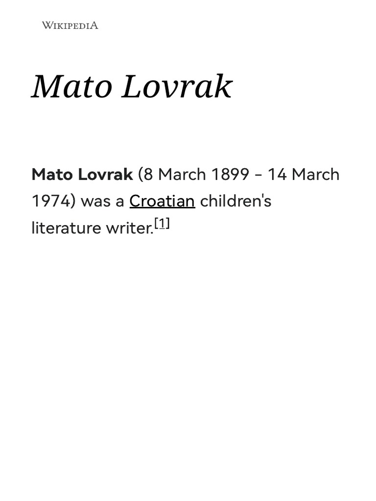 Mato Lovrak | PDF