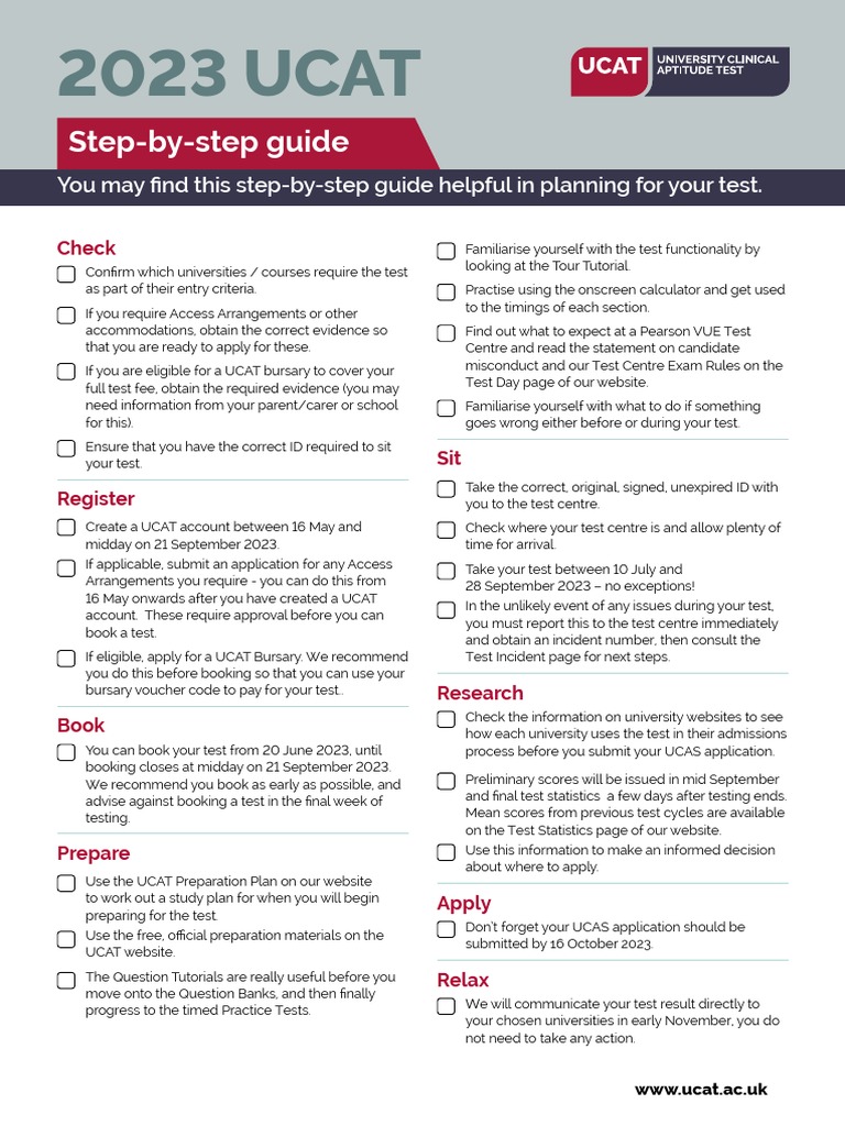 UCAT Checklist | PDF