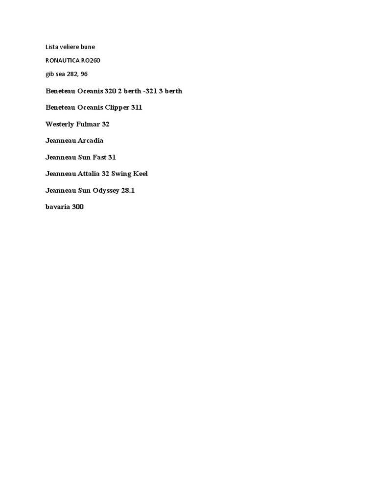 Lista Veliere Bune | PDF