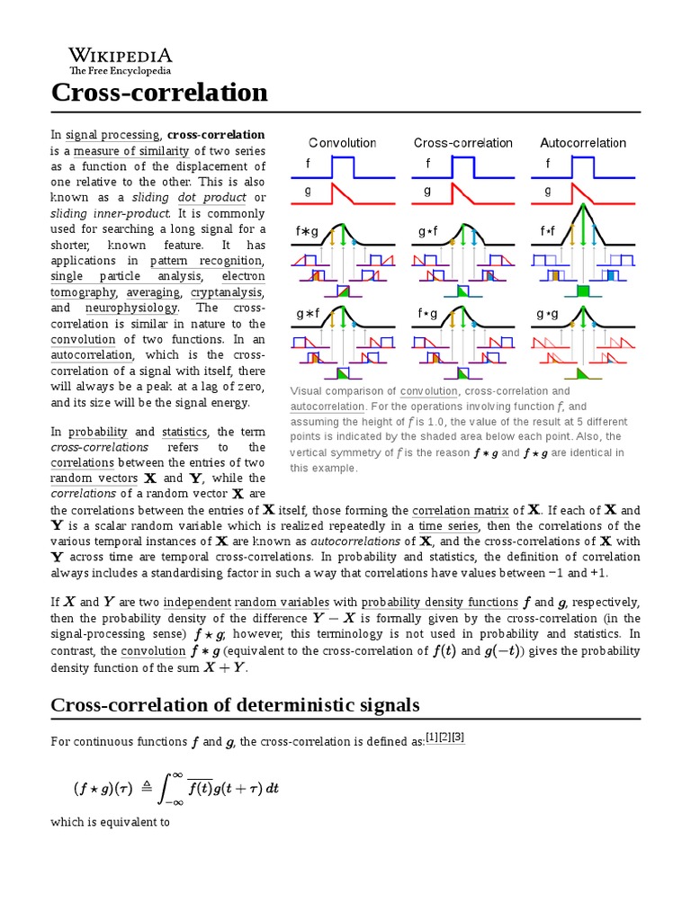 Cross Correlation | PDF | Mathematical Analysis | Applied Mathematics