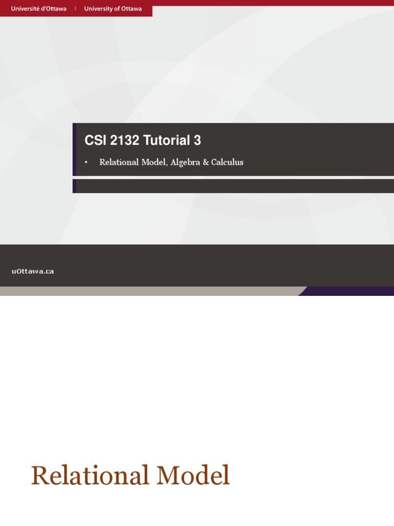 Tut 3 Solution Pdf Relational Model Data
