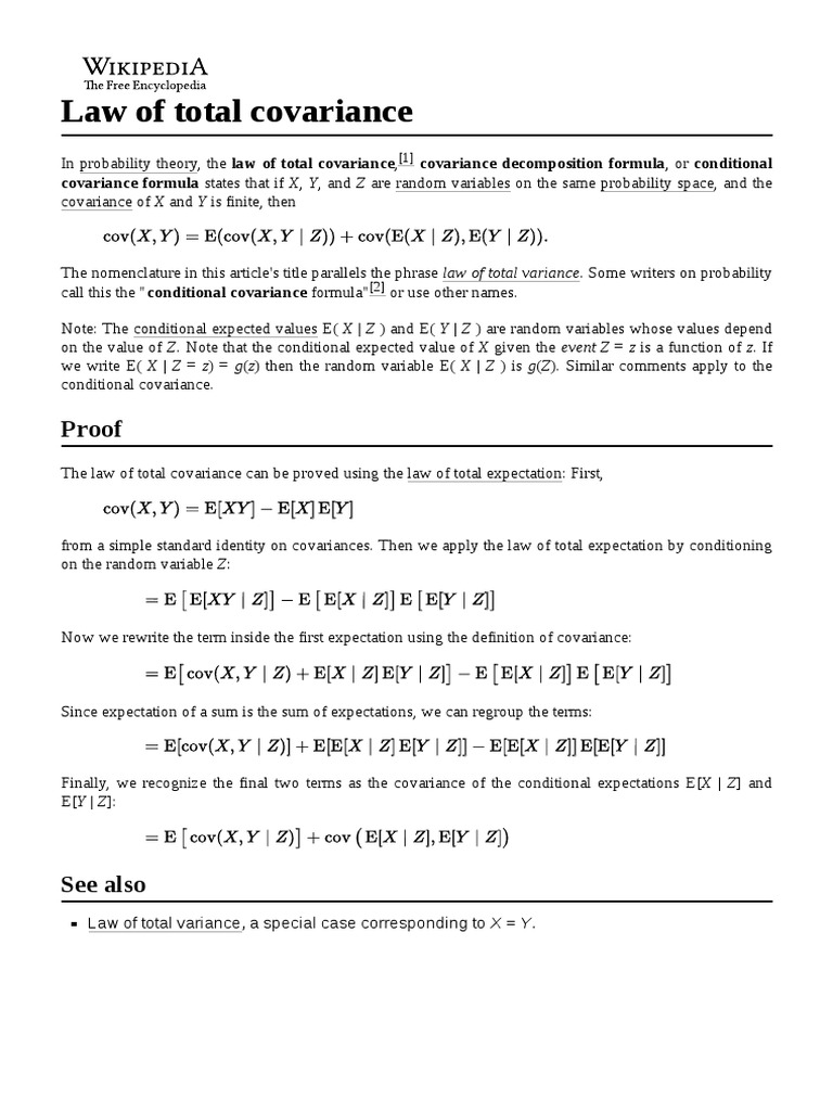 Law of Total Covariance | PDF