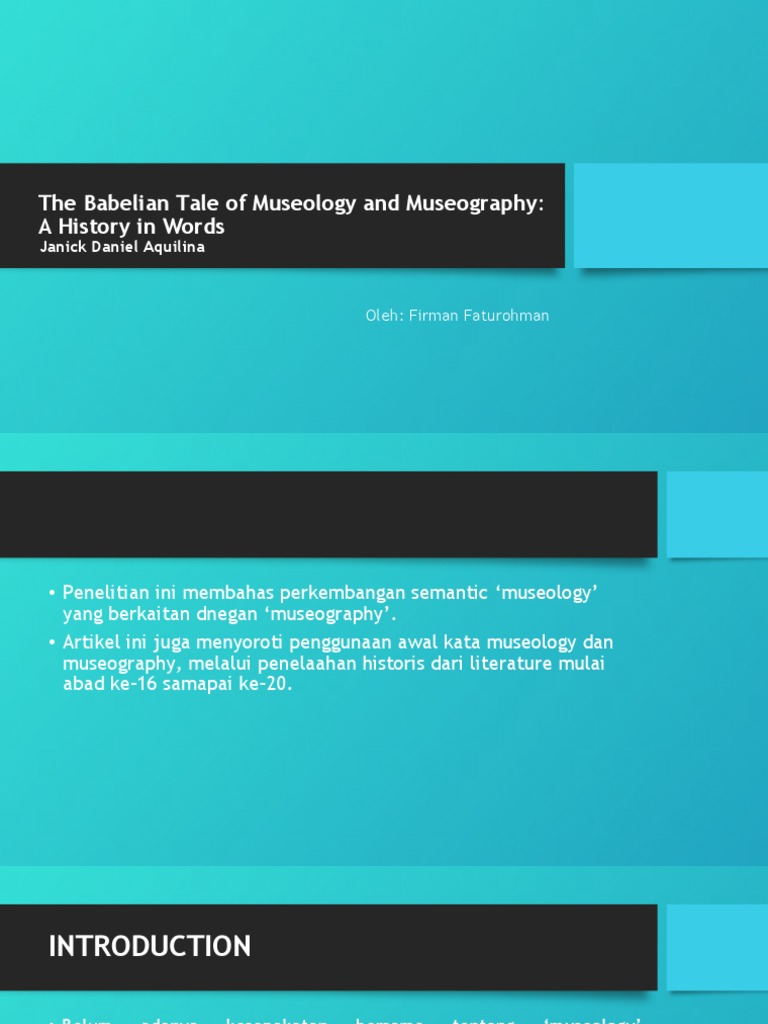 The Babelian Tale of Museology and Museography | PDF | Museology | Museum