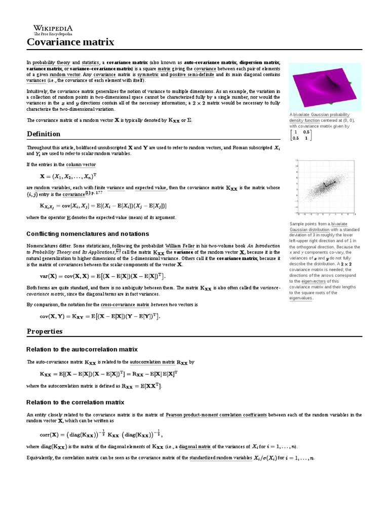 Covariance Matrix | PDF | Covariance Matrix | Matrix (Mathematics)