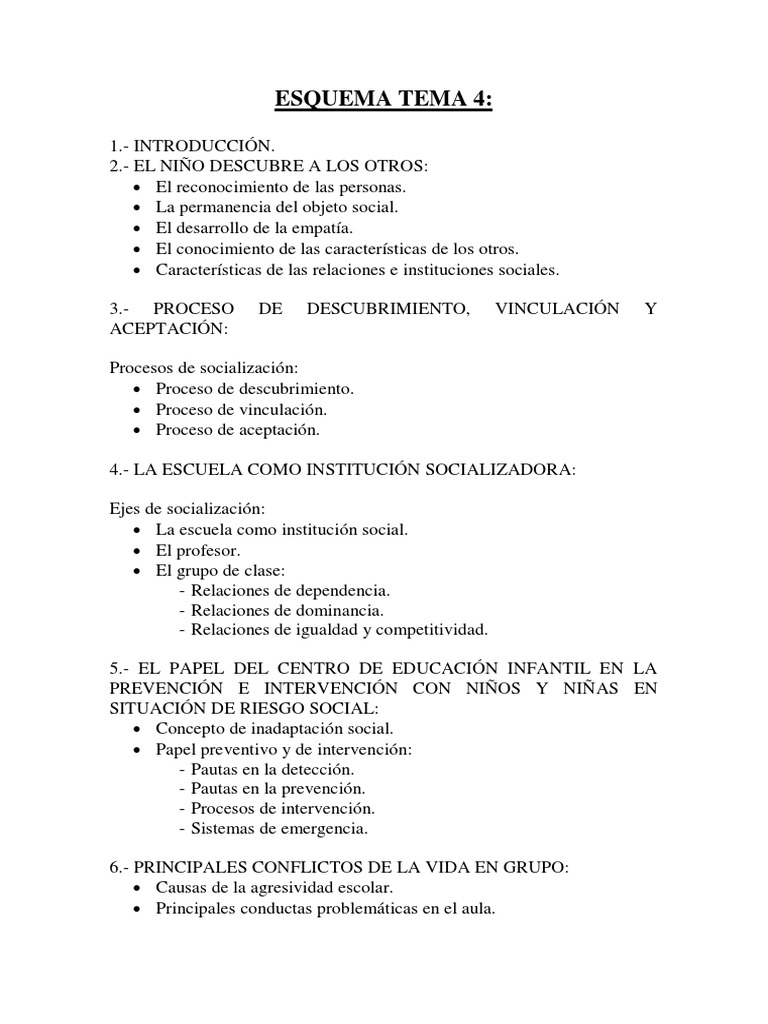 Esquema Tema 4 | PDF | Ciencias sociales | Salud y bienestar