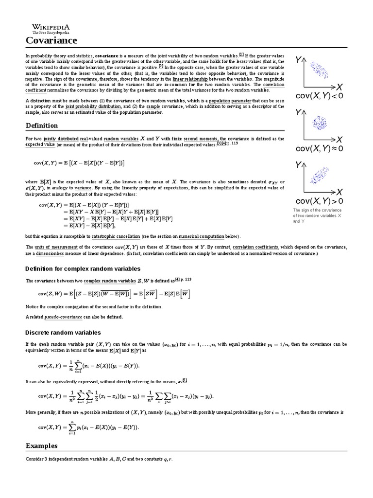 Covariance Pdf Covariance Covariance Matrix