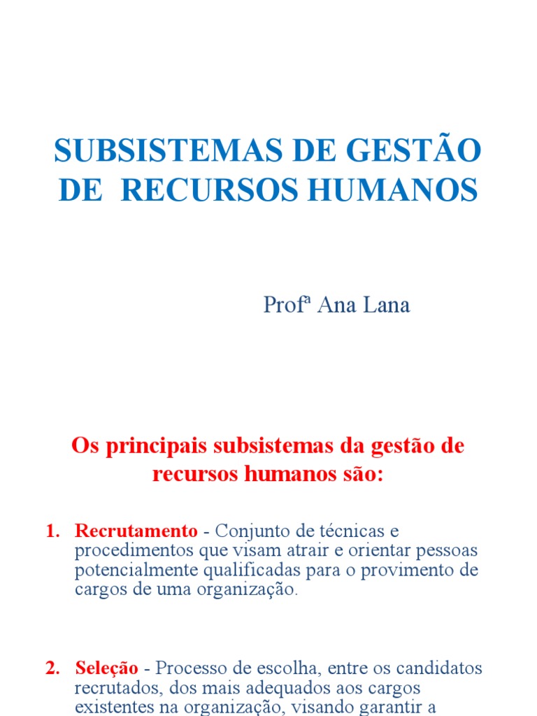 Casi 4 Subsistemas de Gest o de RH | PDF
