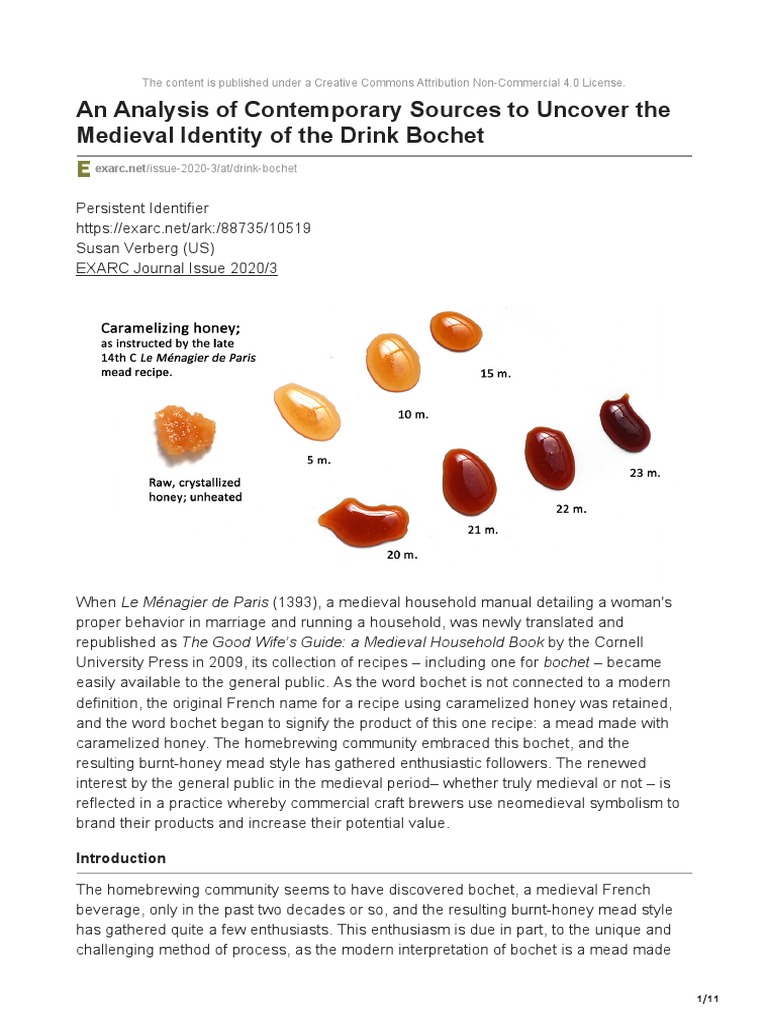 Medieval Bochet Mead Honey Liqueur Recipe Making Cooking 2 | PDF ...