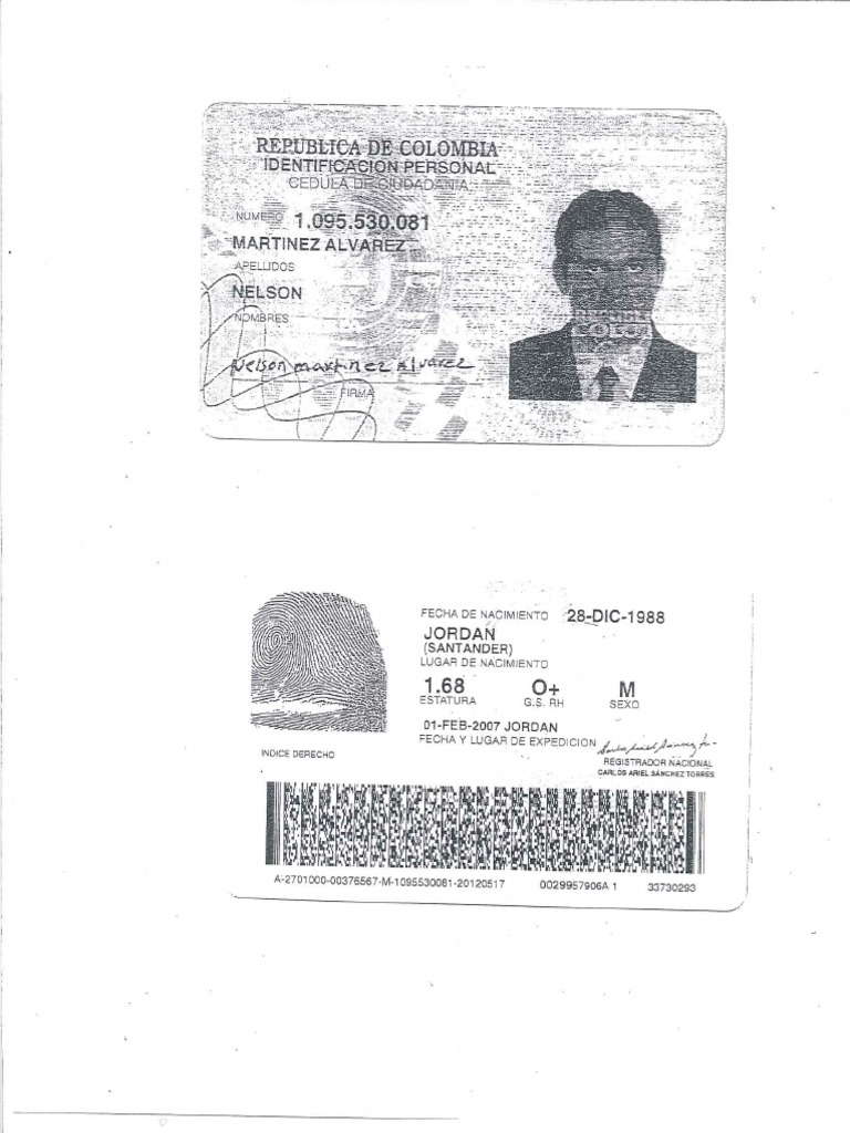 Cedula Nelson Finca | PDF