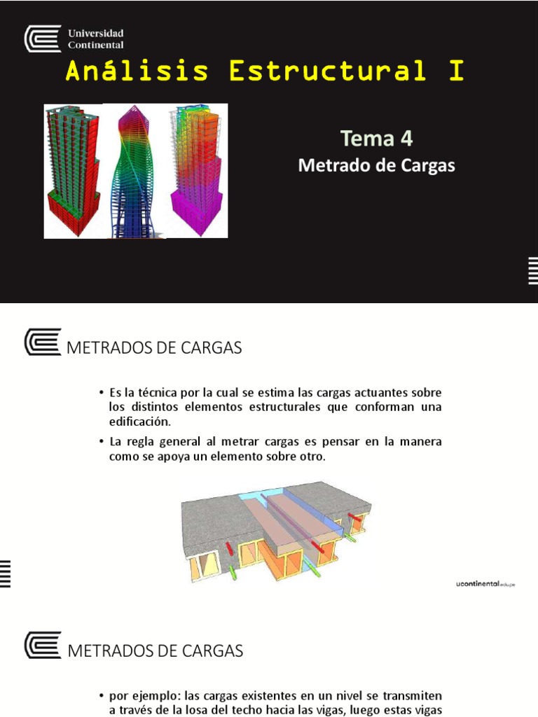 Tema 4 - Metrado de Cargas | PDF | Fundación (Ingeniería) | Ingeniería estructural