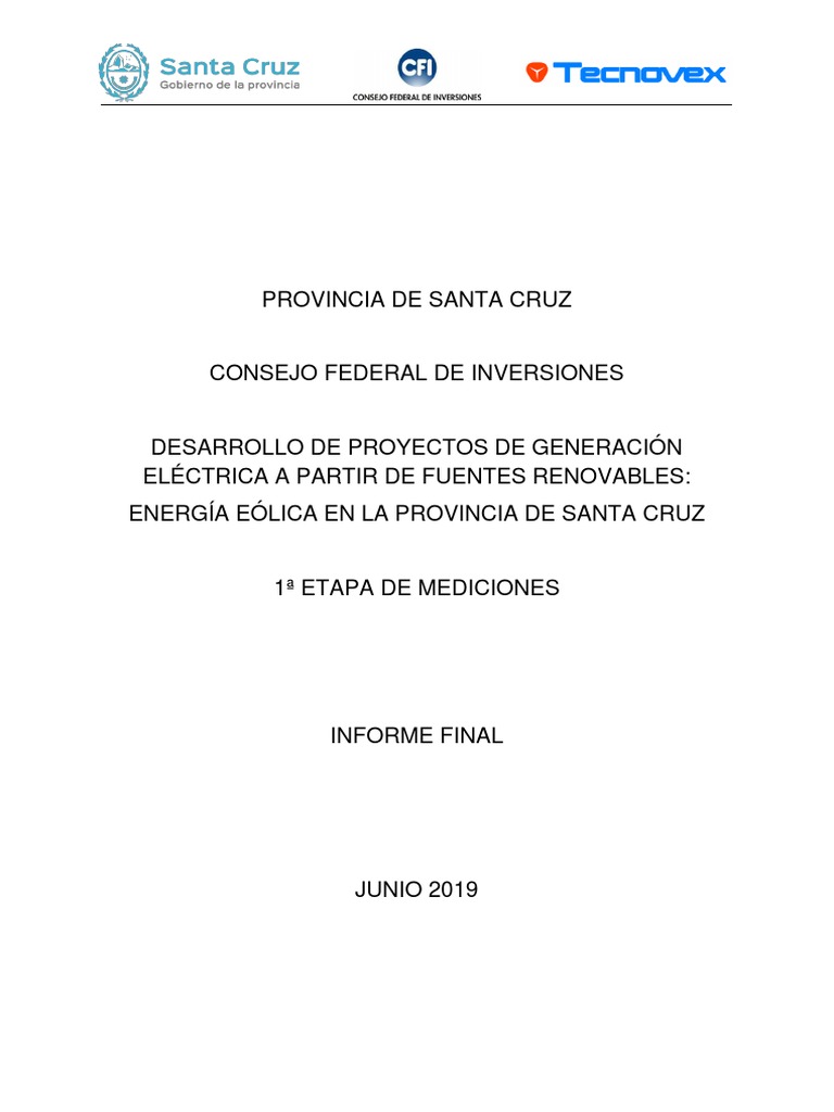Informe Final Junio 2019 | PDF | Energía eólica | Herida