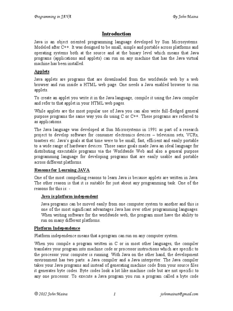 Java Notes (Edited.) | PDF | Data Type | Java Virtual Machine