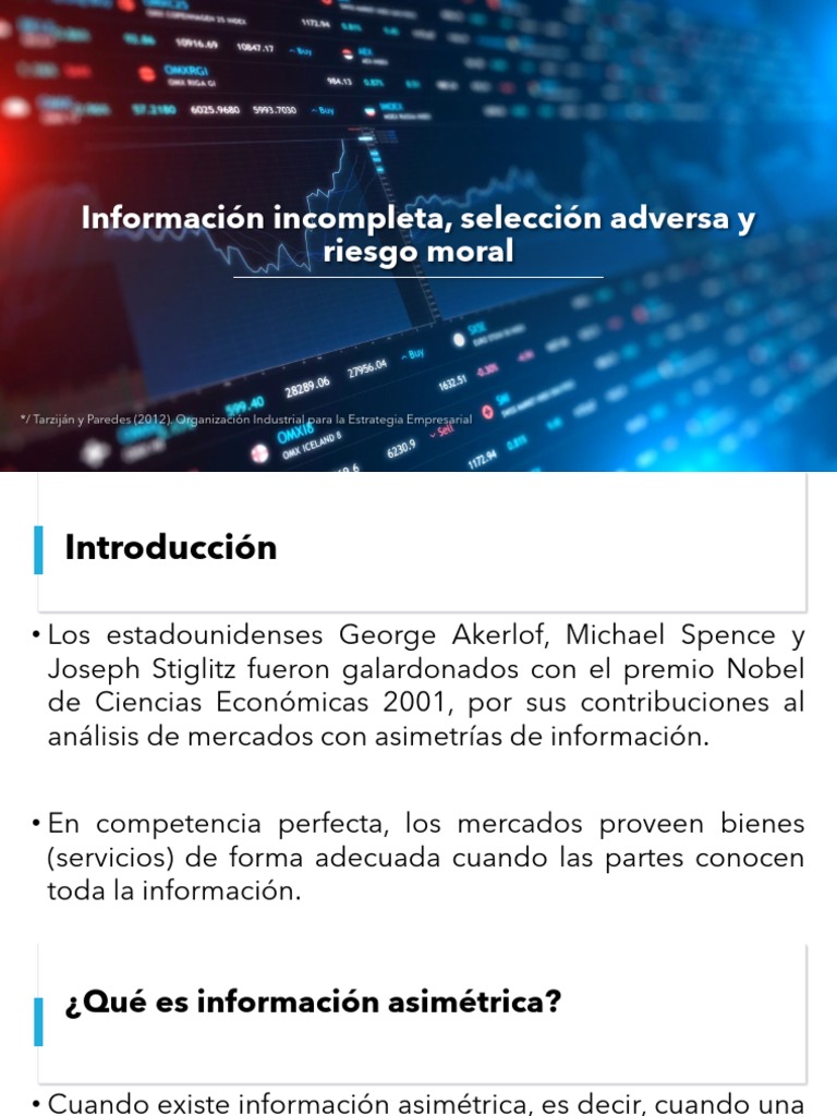 Información Incompleta, Riesgo Moral | PDF | Aversión al riesgo ...