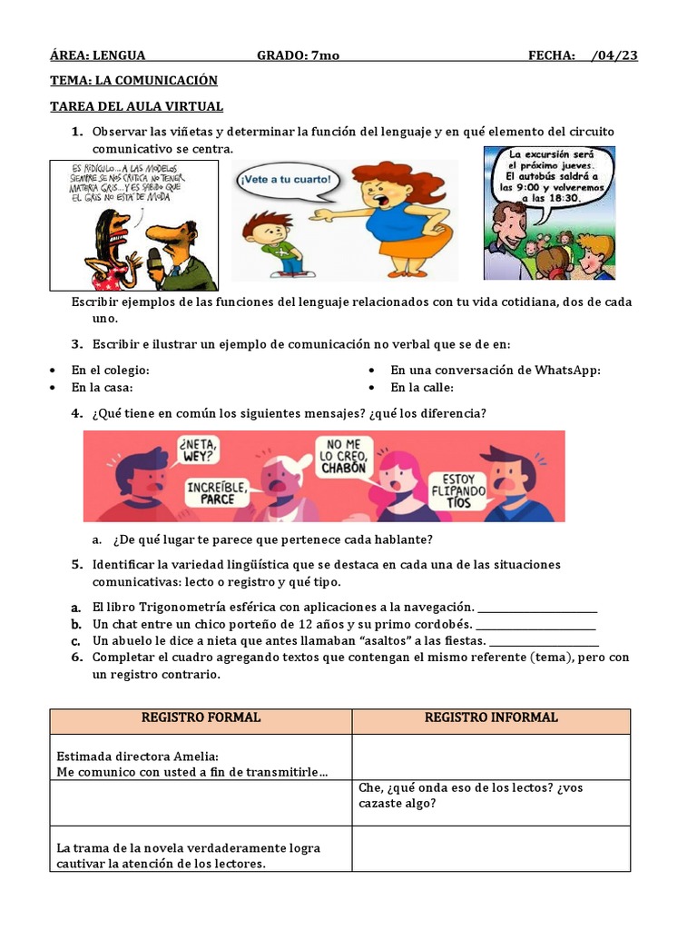 Ejemplos de Lectos y Registros Lingüísticos | PDF | Estudios de idiomas ...