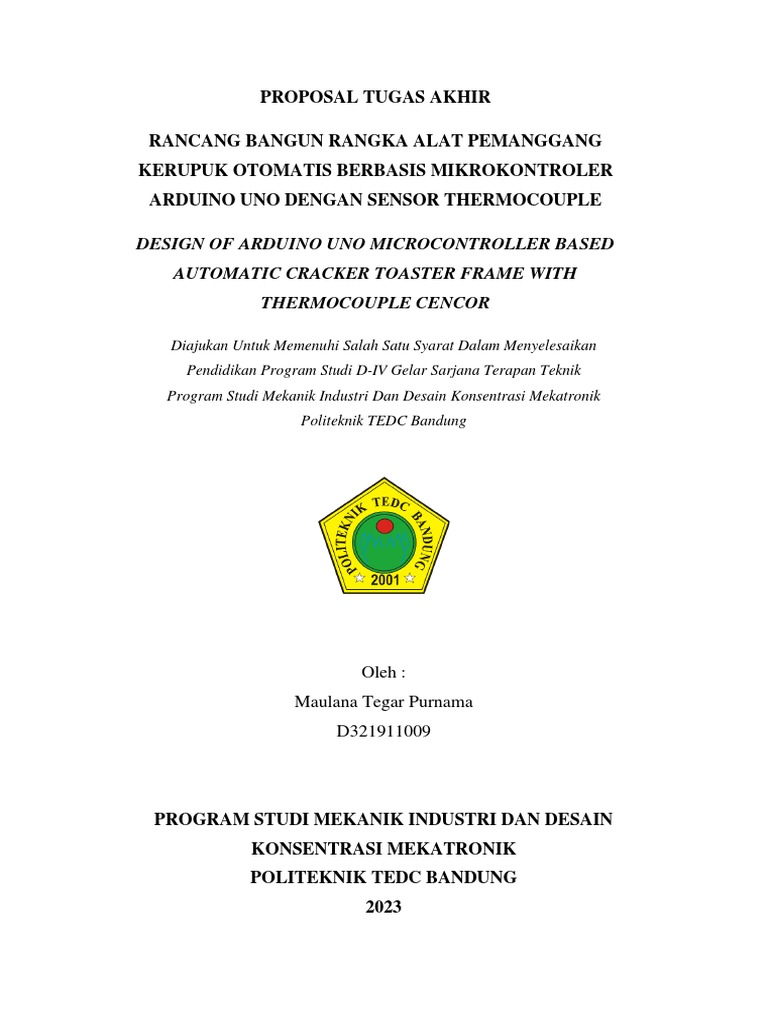 Proposal Tugas Akhir M Tegar P MK 19 | PDF | Sains & Matematika