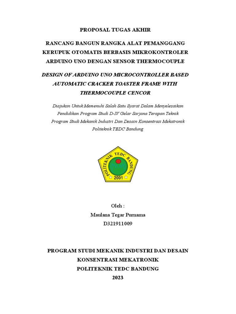 Proposal Tugas Akhir (Revisi) M Tegar P MK 19 | PDF | Teknologi & Rekayasa