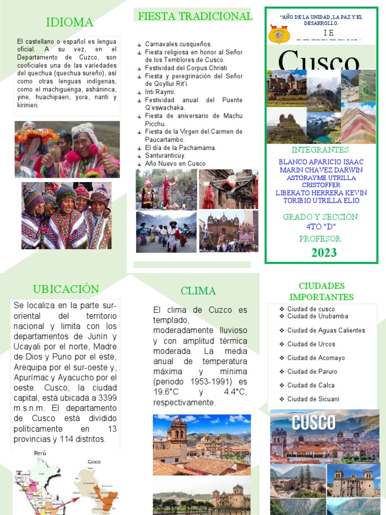Cusco Triptico | PDF | Perú | Pueblos Indígenas de las Américas