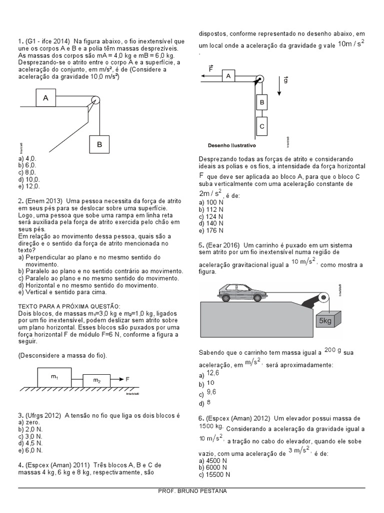 Aplicação Leis de Newton | PDF | Atrito | Freios ABS