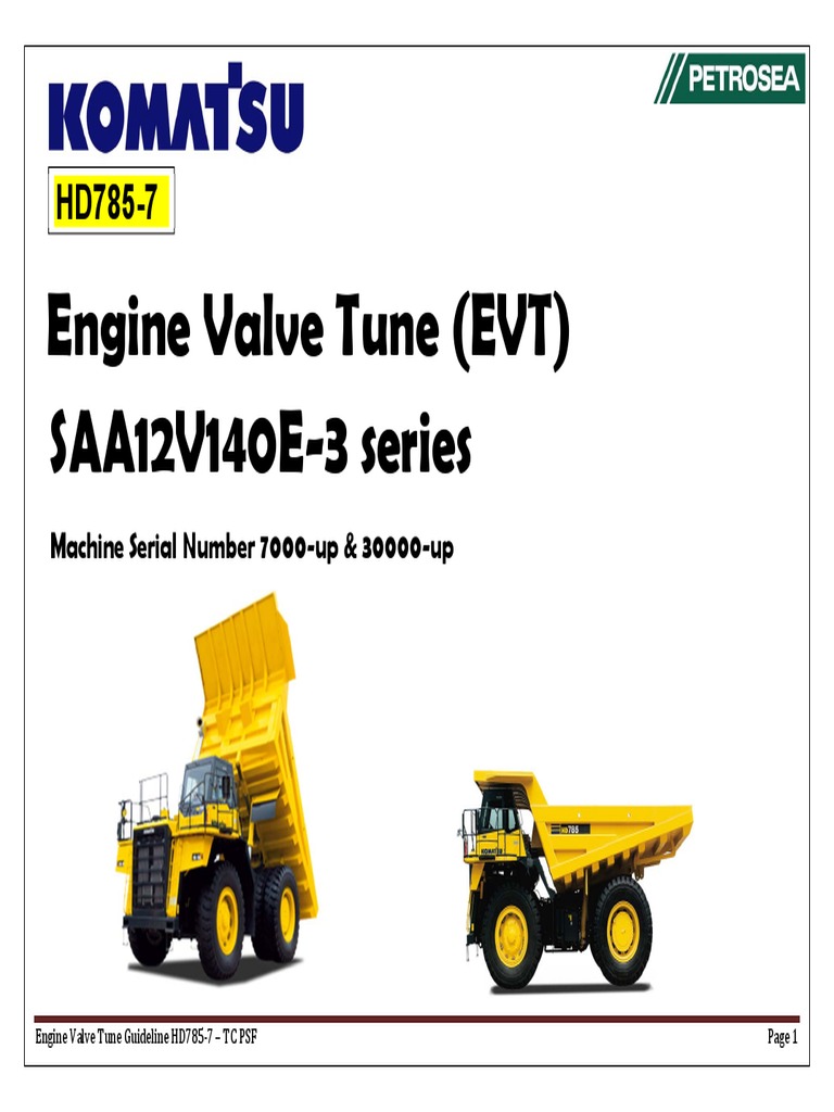 HD785-7 Engine Valve Adjustment Guide | PDF | Engines | Vehicles