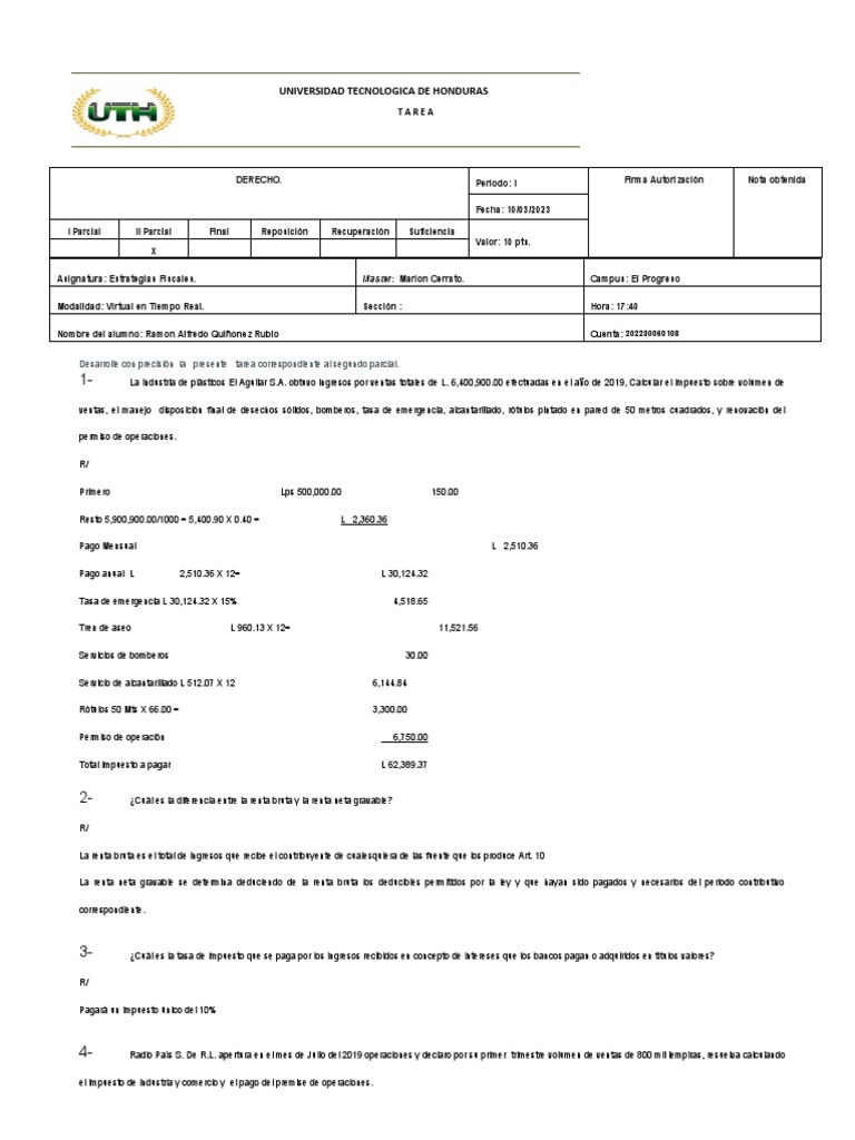 Guia Examen 2 | PDF | Impuesto sobre la renta | Impuestos