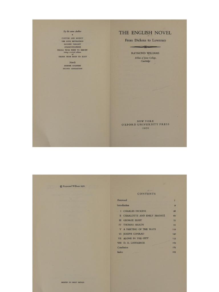 Introduction of The English Novel From Dickens To Laurence - Raymond ...