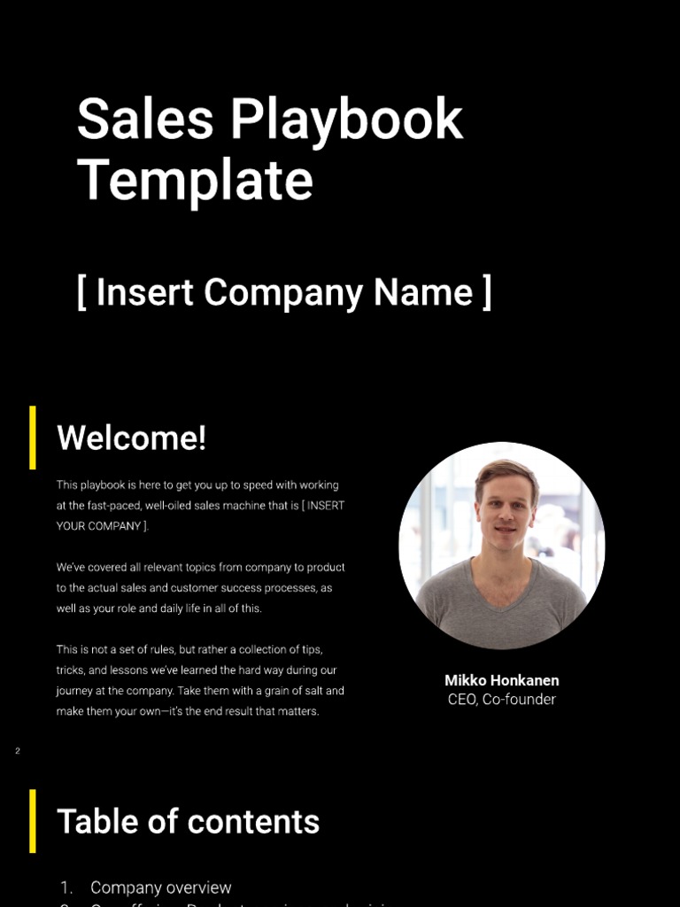 Vainu Sales Playbook Template PDF | PDF | Sales | Customer Relationship ...