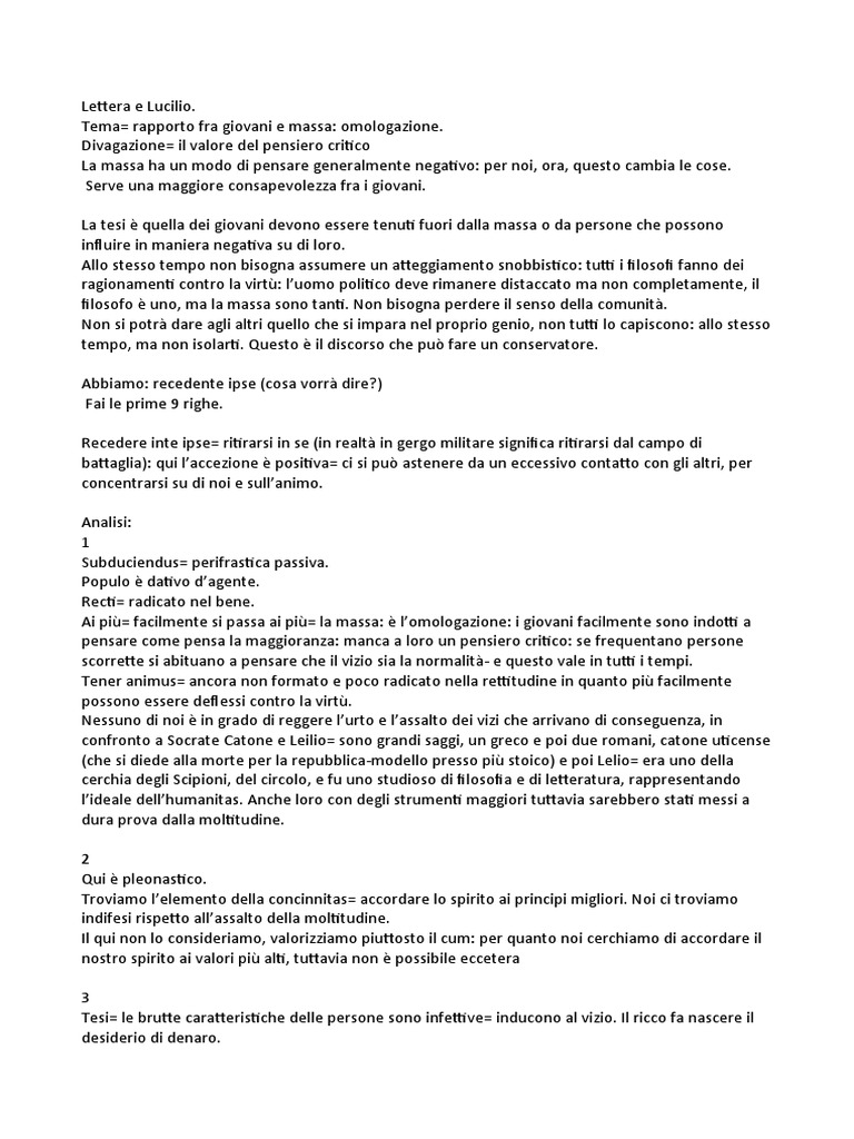 Lettera e Lucilio | PDF