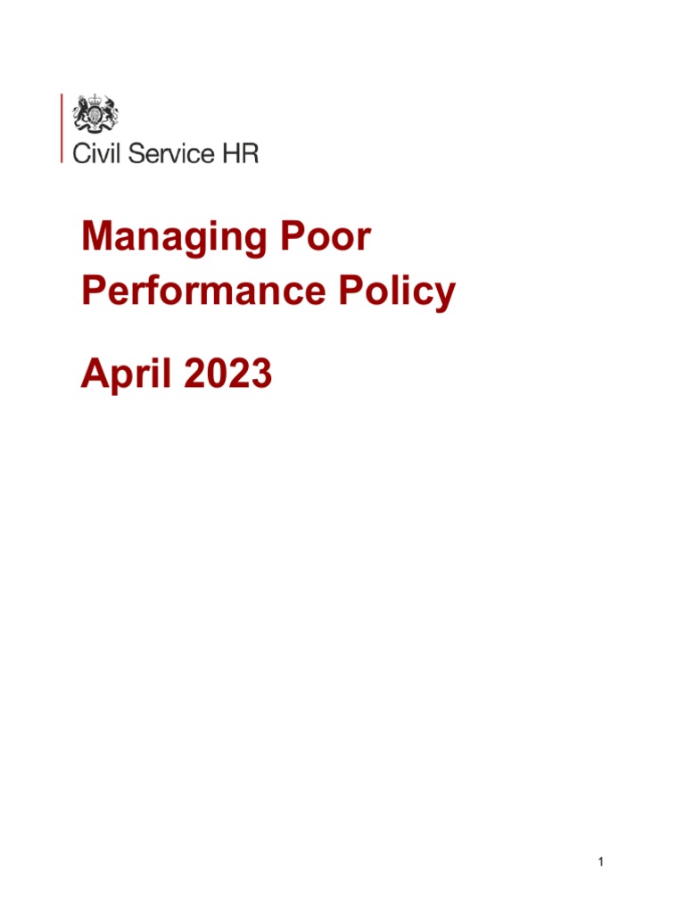 Managing Poor Performance Policy Procedures For SCS April2023 | PDF | Employment | Policy