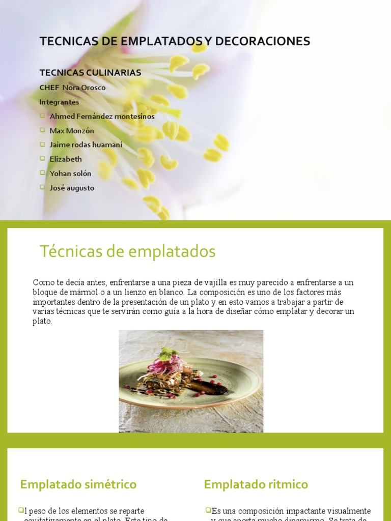 Técnicas de Emplatado y Decoración | PDF | Color | Salsa