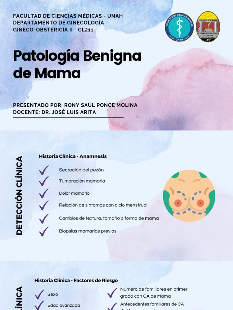 Patología Benigna de Mama | PDF | Cáncer de mama | Examen físico