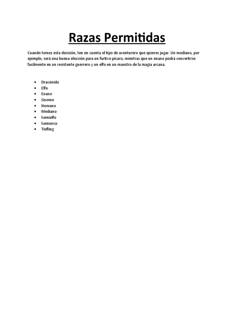 Razas DND 5e | PDF | Duendes