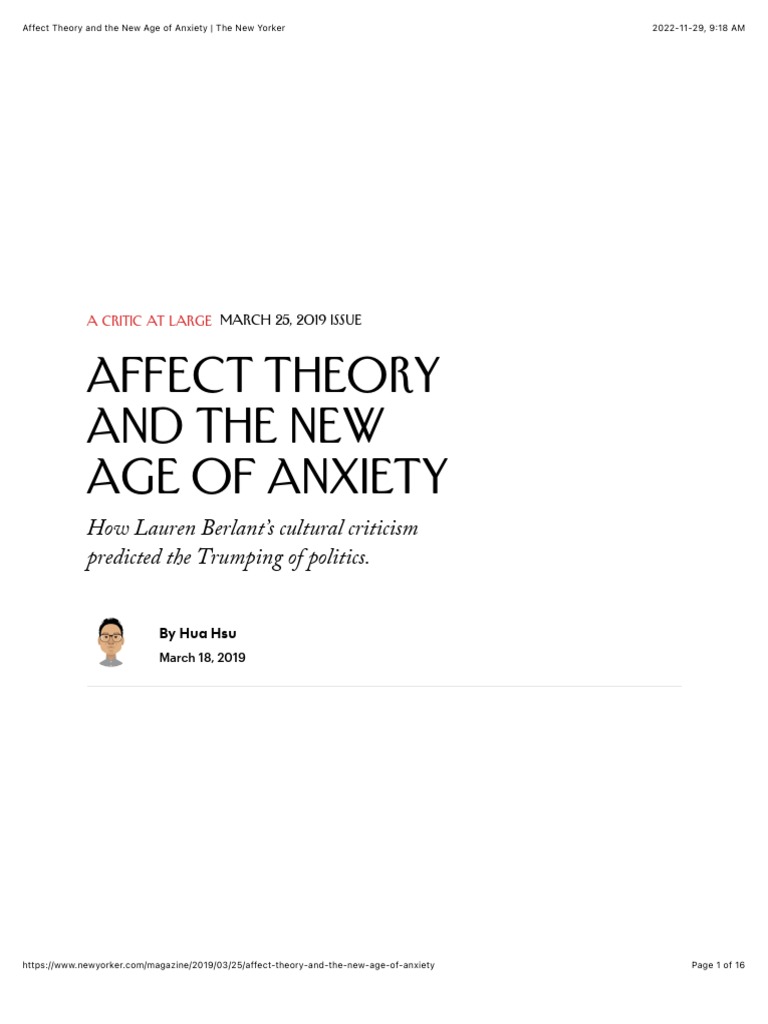 Affect Theory and Anxiety in Politics | PDF | Psychology