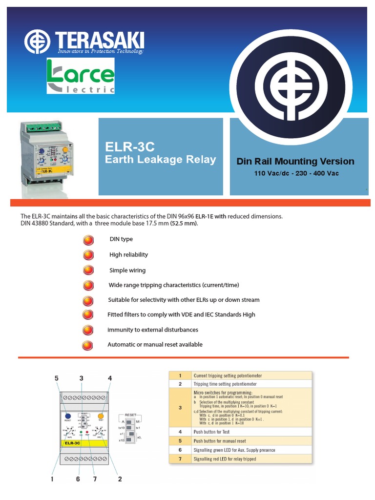 LARCE - TERASAKI - ELR-3C Data Sheet | PDF | Alternating Current ...