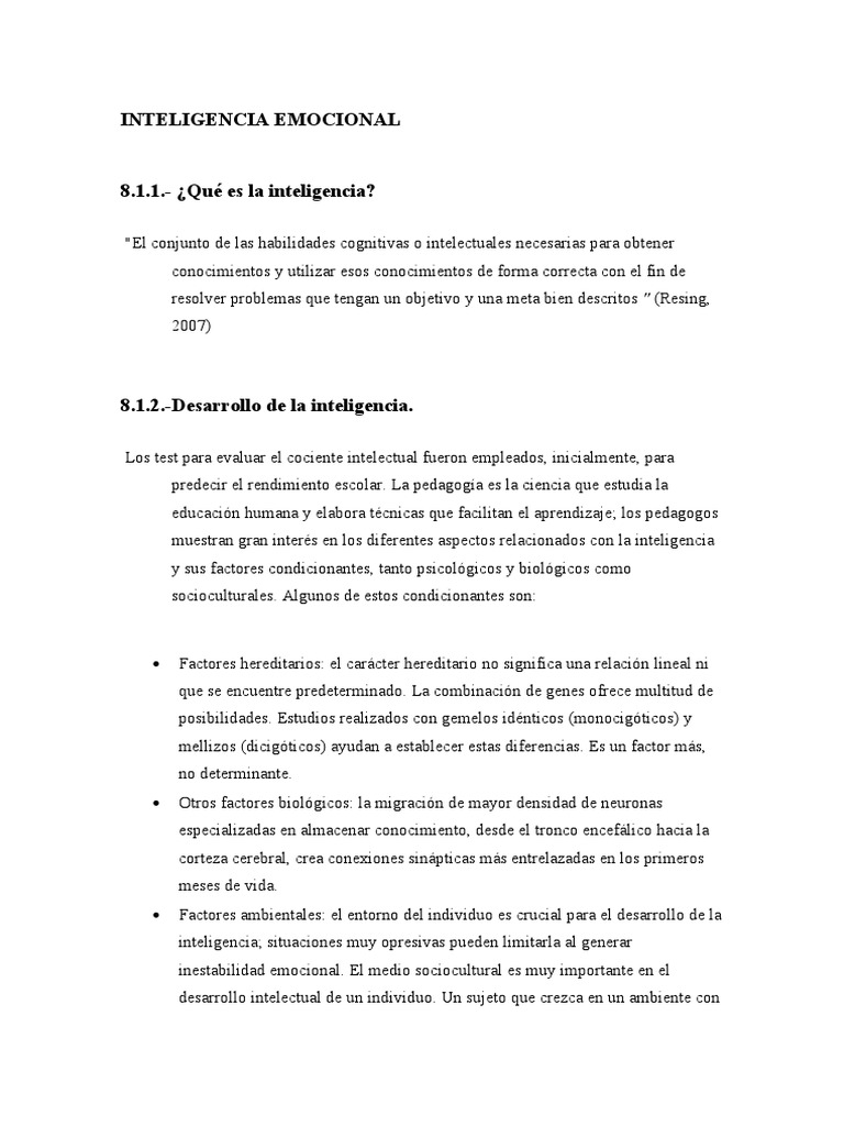 Inteligencia Emocional Pdf Inteligencia Emocional Las Emociones