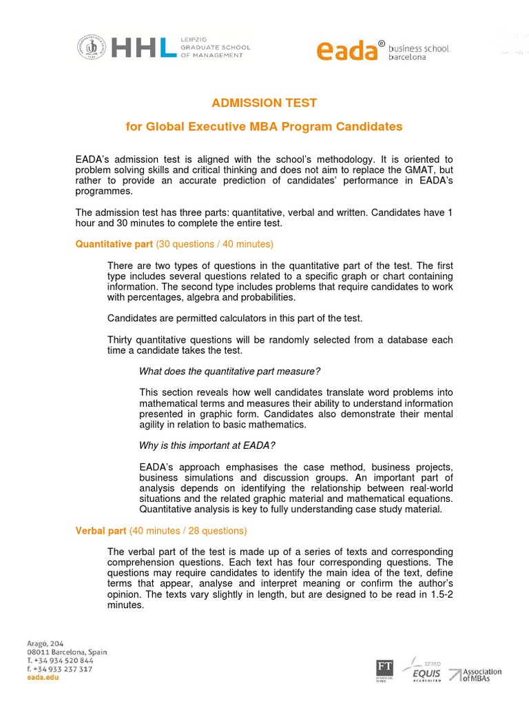 Silo - Tips Admission Test For Global Executive Mba Program Candidates ...
