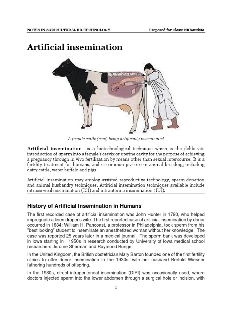 Artificial Insemination in Humans and Animals | PDF | Mammals ...