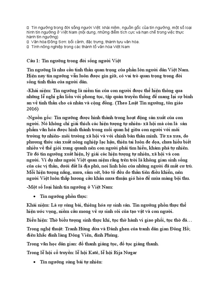 Đề cương csvh | PDF