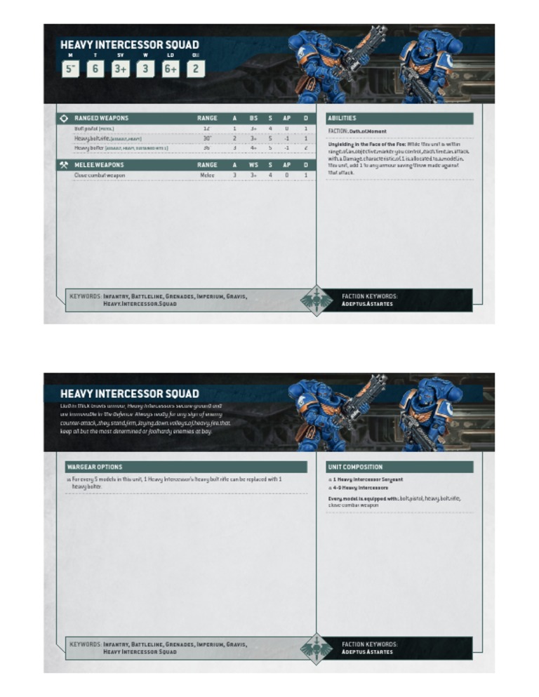 Heavy Intercessors Rules 10th Edition Index | PDF