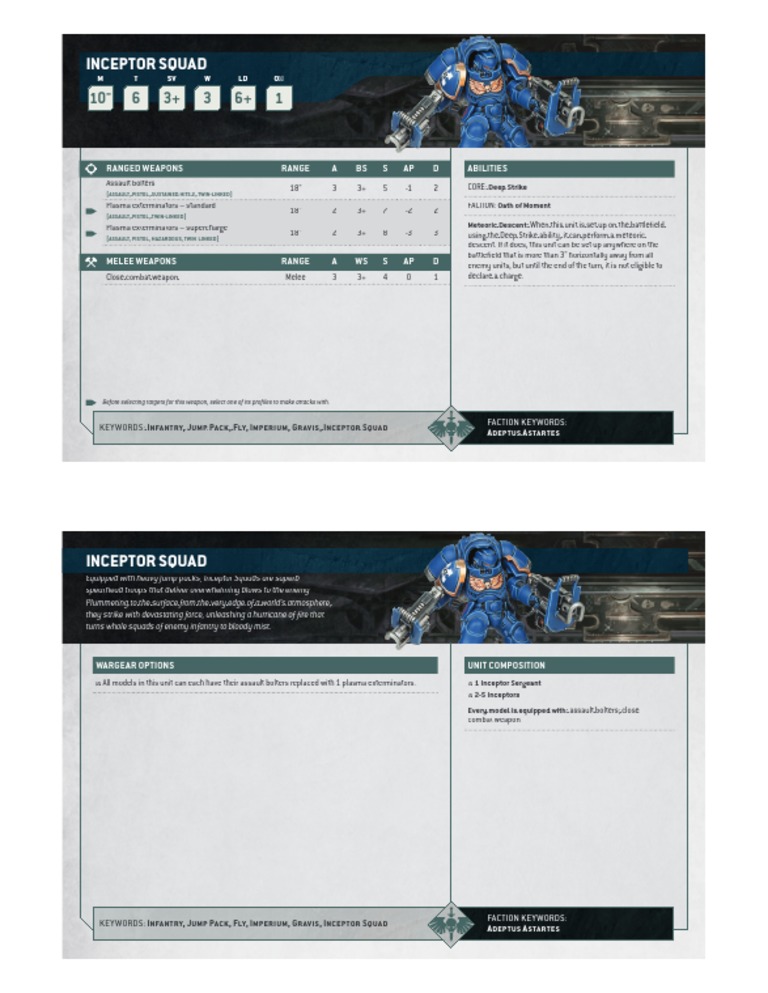 Inceptor Instructions for 10th Edition | PDF