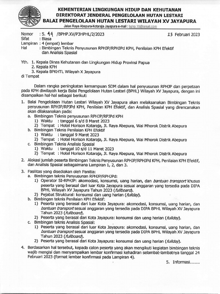 BIMTEK Penyusunan RPHJP - RPHJPD KPH | PDF