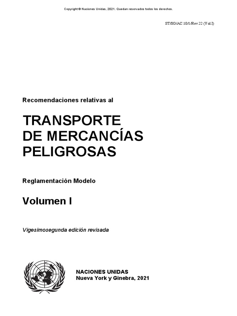 Libro Naranja Volumen I | PDF | Transporte | Naciones Unidas