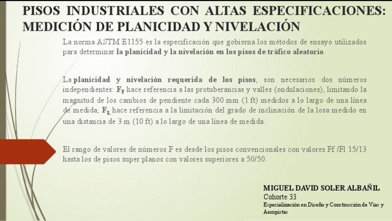 Planicidad y Nivelación Requerida de Los Pisos | PDF