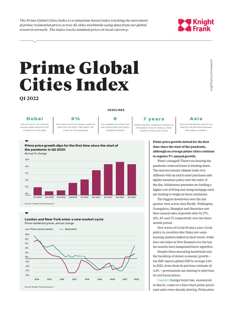 Prime Global Cities Index Q1 2022 Trends | PDF | Cost Of Living ...
