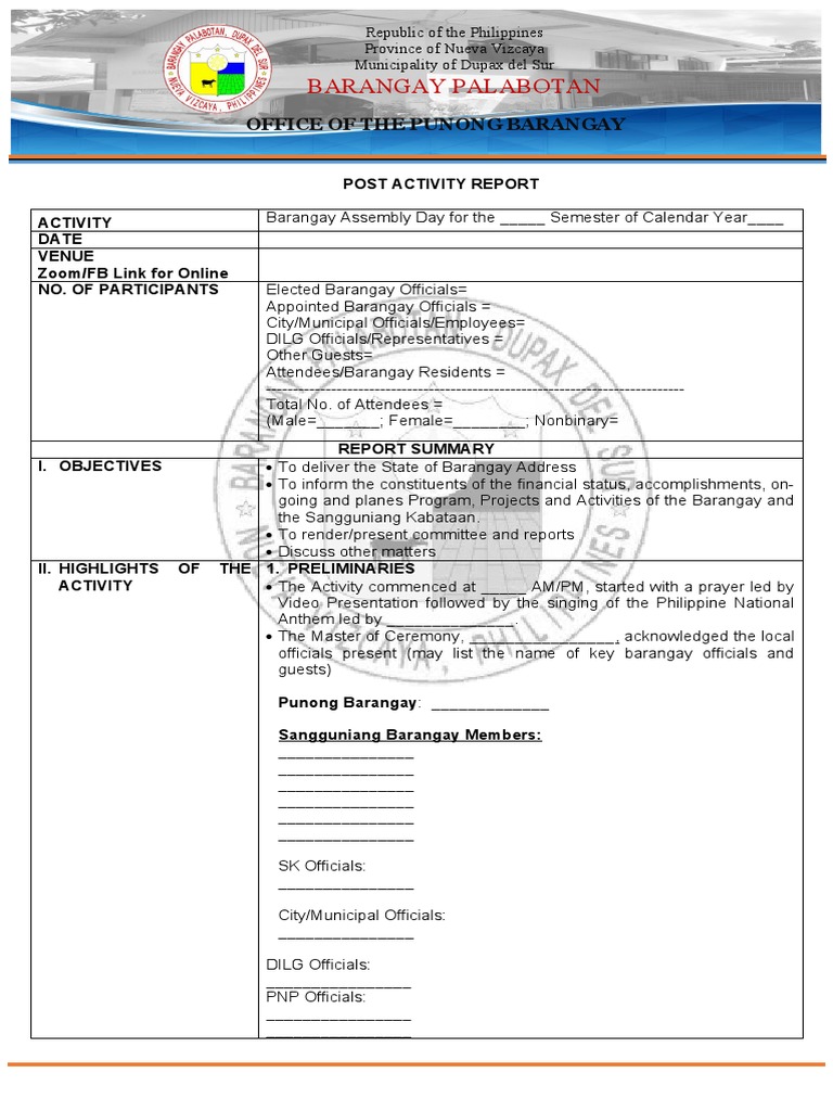Post Activity Report | PDF