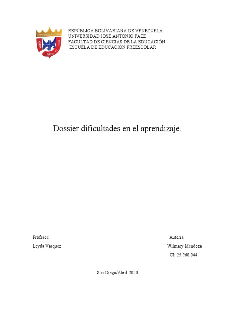 Dificultad en El Aprendizaje | PDF | Aprendizaje | Desorden hiperactivo ...