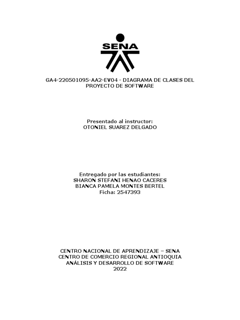 Ga4-220501095-Aa2-Ev04 - Diagrama de Clases Del Proyecto de Software | PDF